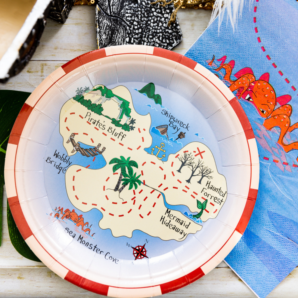Pirate Map Paper Plate | Pirate Party Ideas, Supplies, Gifts, Birthday
